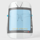 Funny TV Television Screen with Custom Caption Face Shield | Zazzle