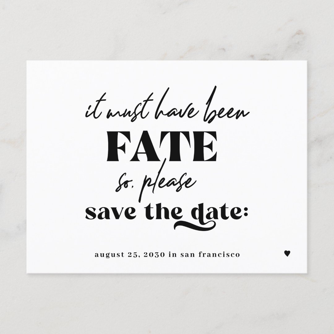 Funny typography quote wedding save the date announcement postcard | Zazzle