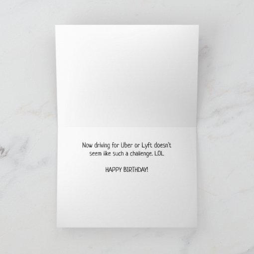 Funny Uber or Lyft Driver Birthday Card | Zazzle