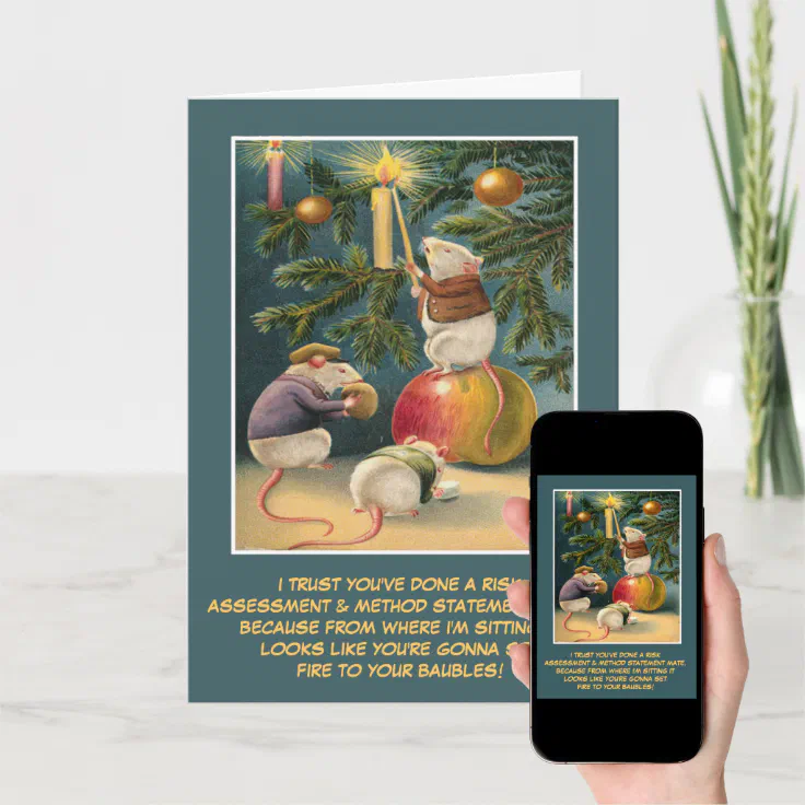 Funny UK health and safety Christmas Holiday Card | Zazzle