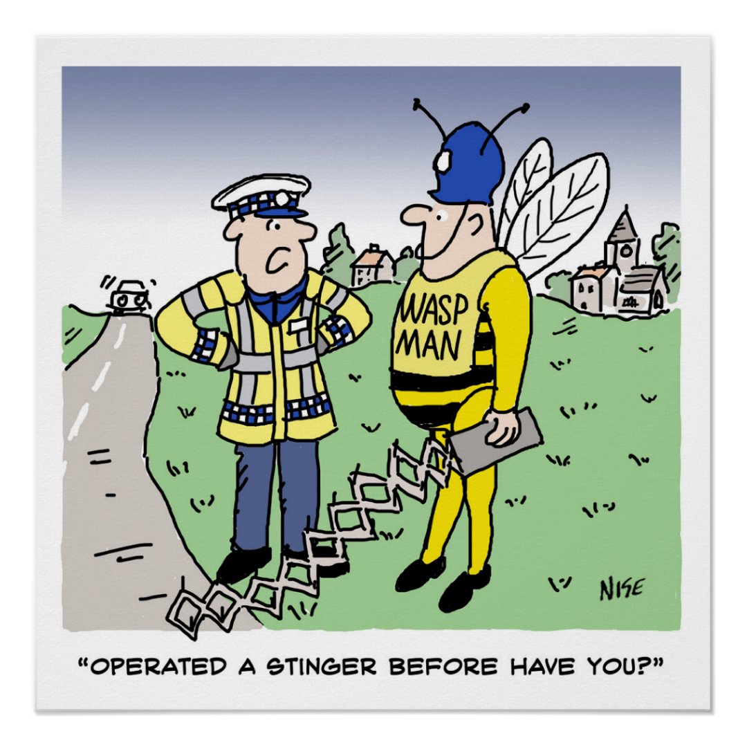 Funny UK Traffic Police Cartoon Poster | Zazzle
