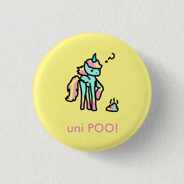 funny uni poo button | Zazzle