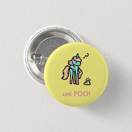 funny uni poo button | Zazzle
