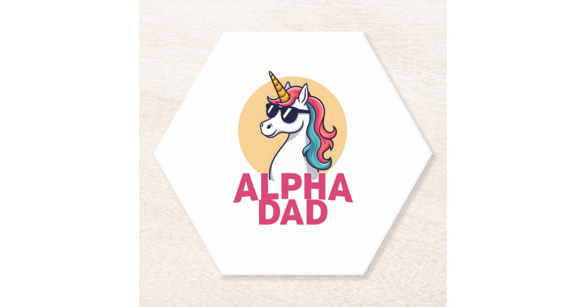 Funny Unicorn Dad Laufey Men Father's Day Christma Paper Coaster | Zazzle
