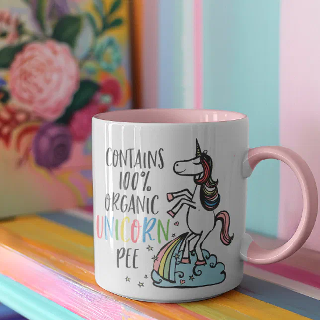 Funny Unicorn Mug - Organic Unicorn Pee Novelty | Zazzle