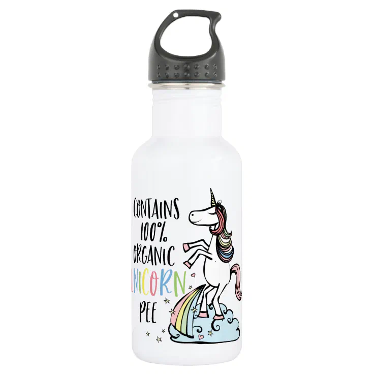 Funny Unicorn - Organic Unicorn Pee Water Bottle | Zazzle