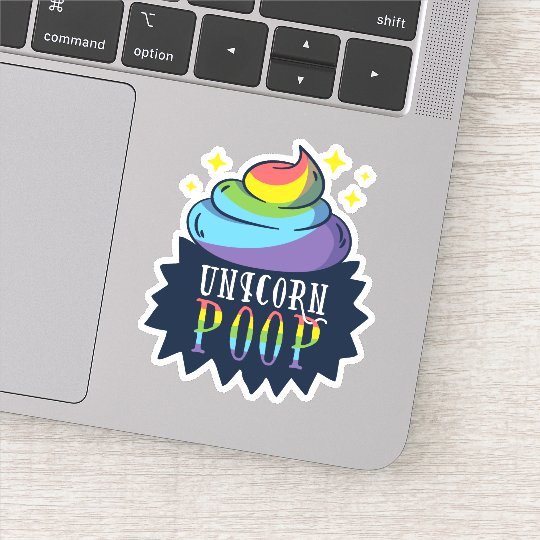 Funny Unicorn Poop Emoji Rainbow Cute Sticker | Zazzle.com