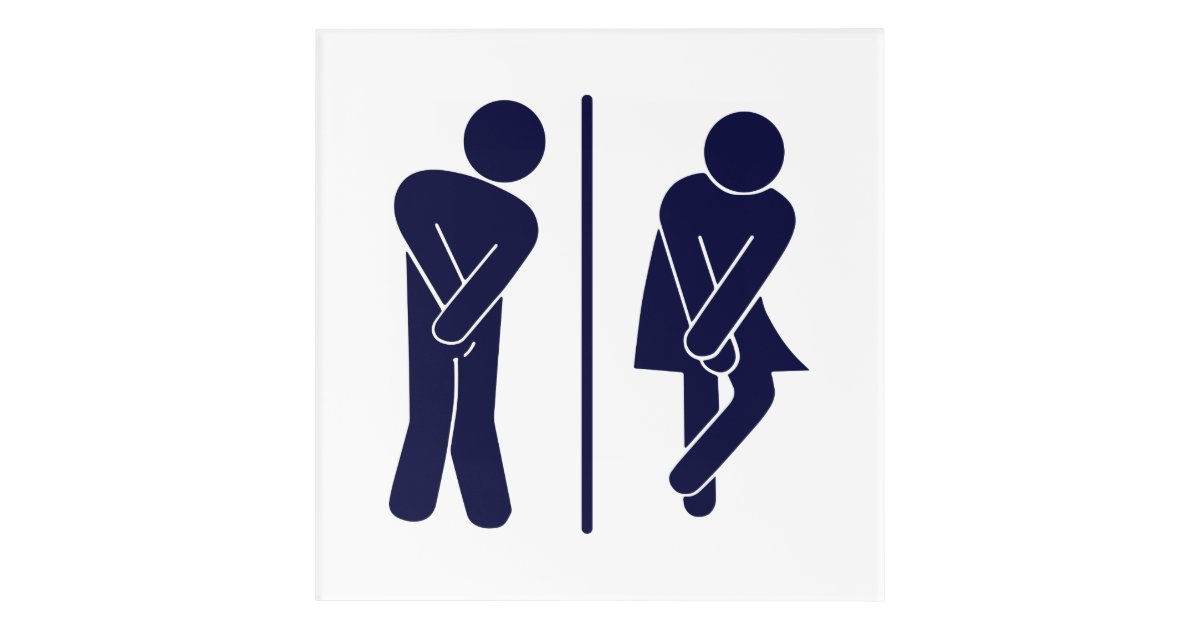 Funny Unisex Bathroom Sign Acrylic Print | Zazzle