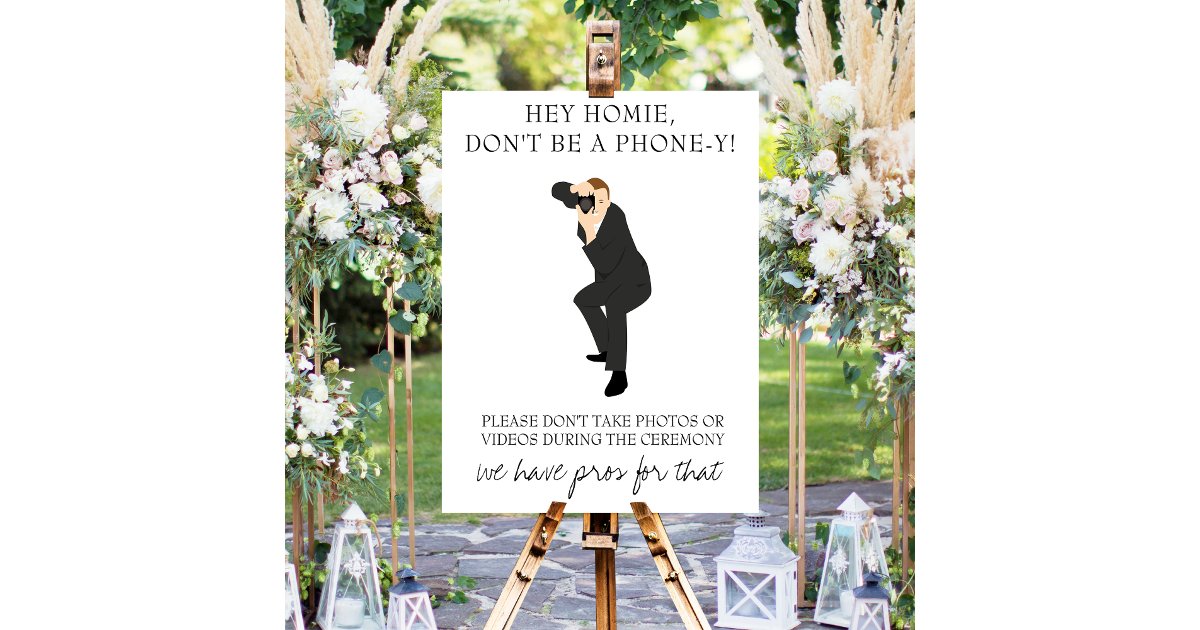 Funny Unplugged Ceremony Wedding Sign | Zazzle