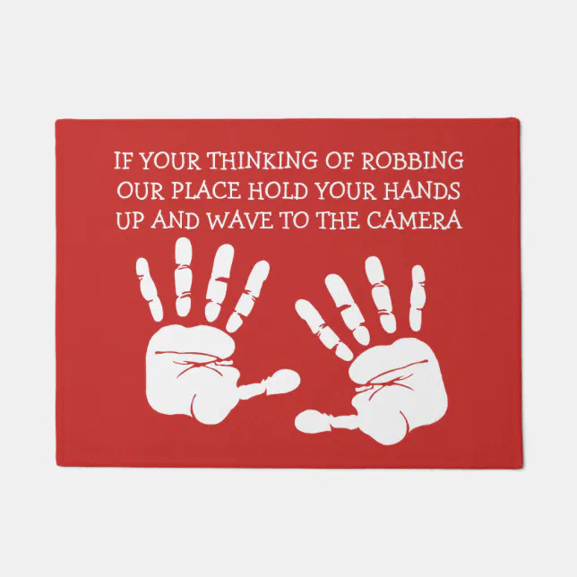 Funny Unwelcome Security Joke Floor Mats | Zazzle