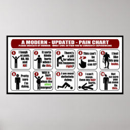 Funny Updated - Pain Chart Poster | Zazzle