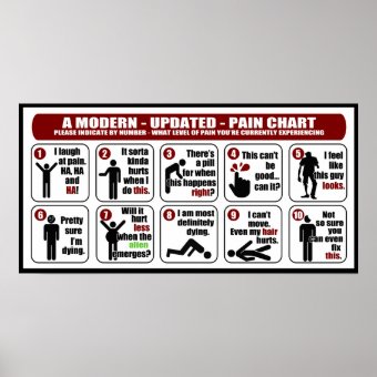 Funny Updated - Pain Chart Poster | Zazzle