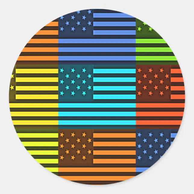 Funny USA Flag Classic Round Sticker | Zazzle