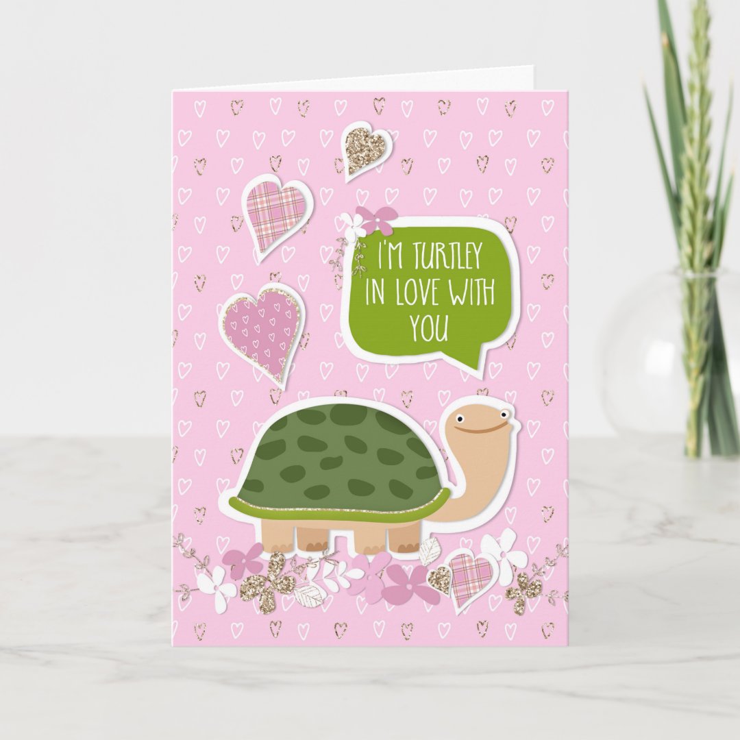 Funny Valentine's Day Card - Cute Turtle Cartoon | Zazzle