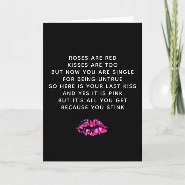 Funny Valentines Day Ex Boyfriend Poem Card | Zazzle