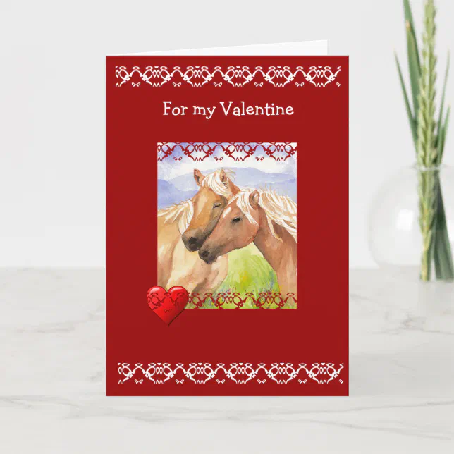 Funny Valentine's Day Horse Lovers Holiday Card | Zazzle