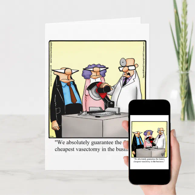 Funny Vasectomy Humor Get Well Card | Zazzle