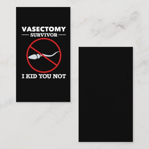 Funny Vasectomy Surgery Saying Adult Humor Business Card | Zazzle