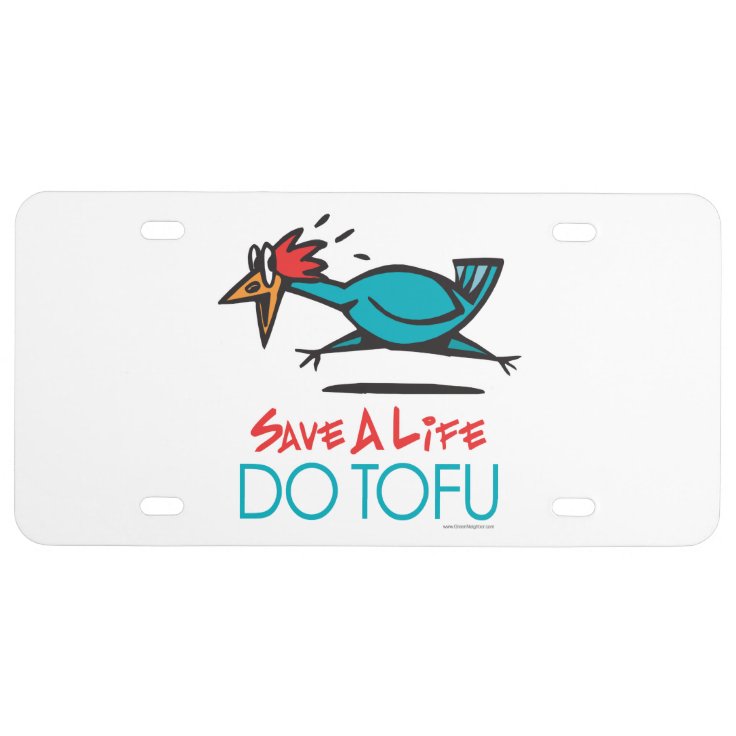 Funny Vegetarian, Vegan DO TOFU License Plate | Zazzle