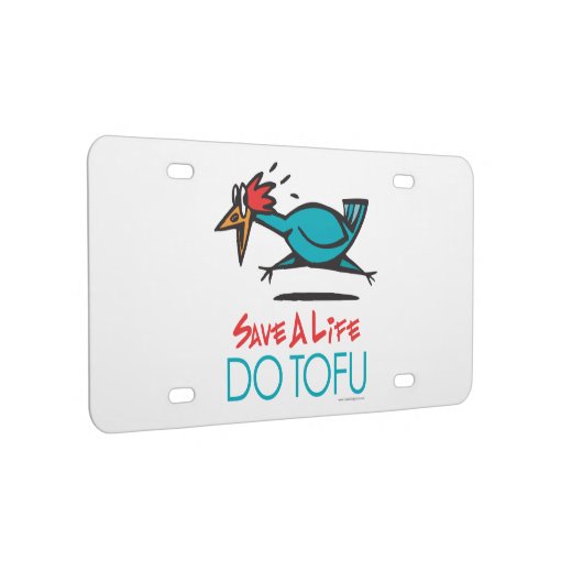 Funny Vegetarian, Vegan DO TOFU License Plate | Zazzle