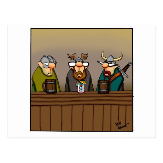 Funny Viking Drinking Cartoon Postcard | Zazzle.com