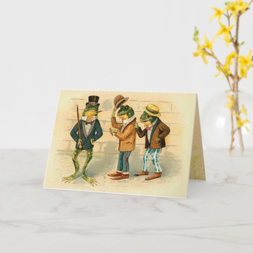 Funny Vintage Frogs Card | Zazzle