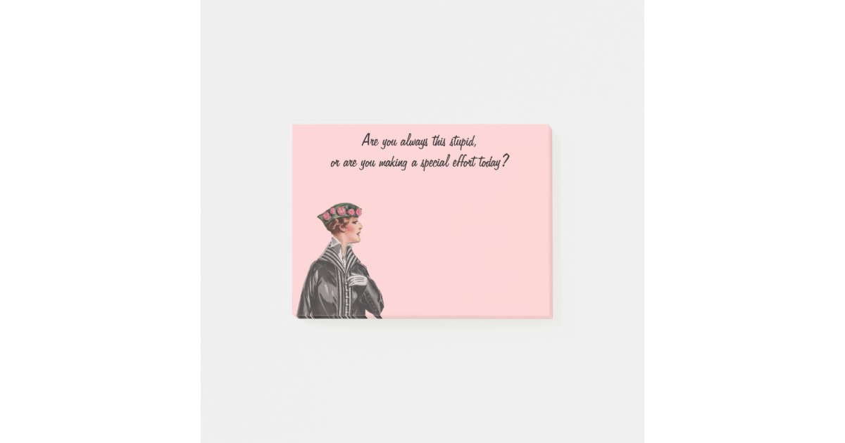 Funny Vintage Insult Post-it Notes | Zazzle