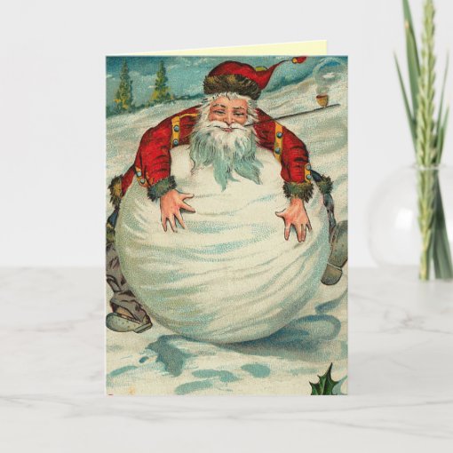 Funny Vintage Santa Christmas Card | Zazzle