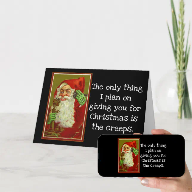 Funny Vintage Santa Holiday Card | Zazzle
