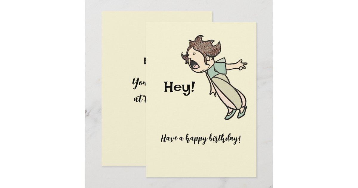Funny Vintage Shouting Girl Birthday Greeting Card | Zazzle