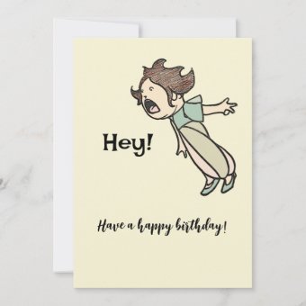 Funny Vintage Shouting Girl Birthday Greeting Card | Zazzle