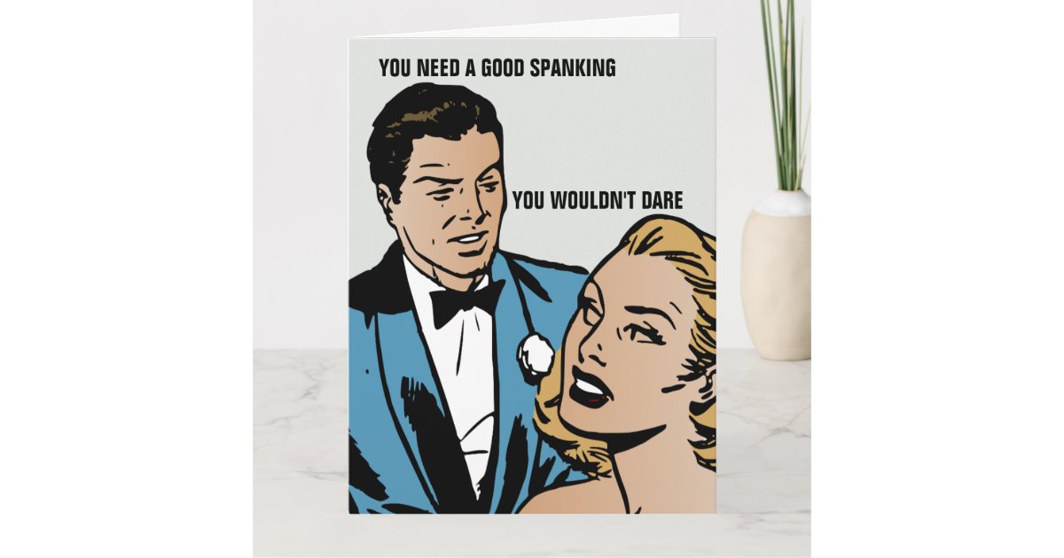 Funny Vintage Spanking Retro Birthday Card Zazzle