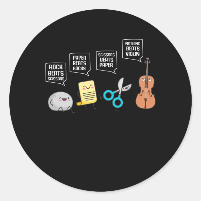 Funny Violin Player Humor Musician Fun Classic Round Sticker | Zazzle
