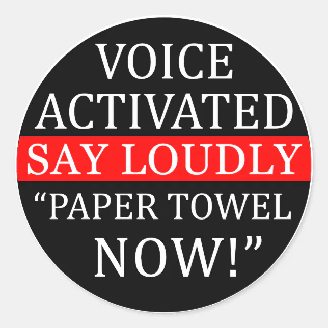 Funny Voice Activated | Paper Towel Prank Sticker | Zazzle