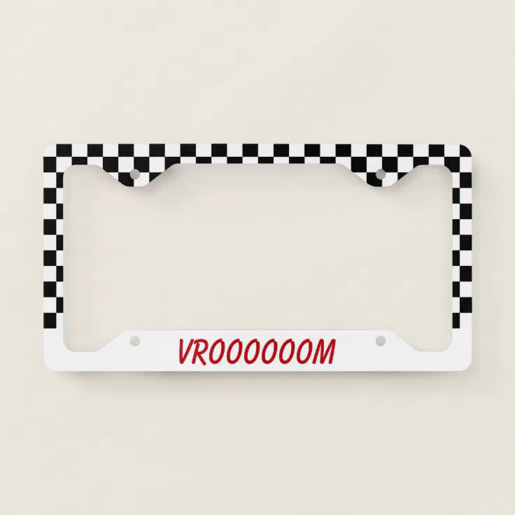 Funny Vroom Car Auto License Plate Frame Gift | Zazzle