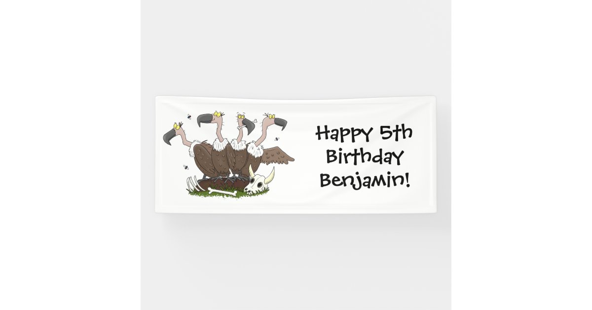 Funny vultures humour cartoon banner | Zazzle