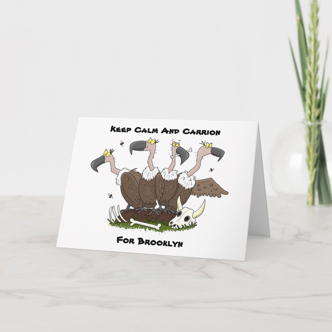 Funny vultures humour cartoon card | Zazzle
