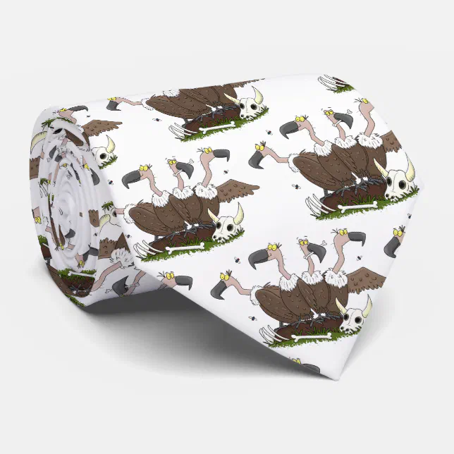 Funny vultures humour cartoon neck tie | Zazzle