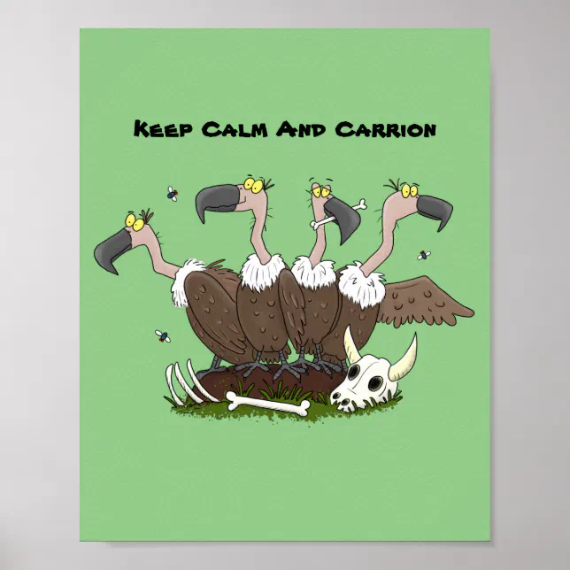 Funny vultures humour cartoon poster | Zazzle