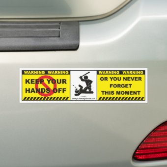 Funny Warning Bumper Sticker Decal Label A7 | Zazzle