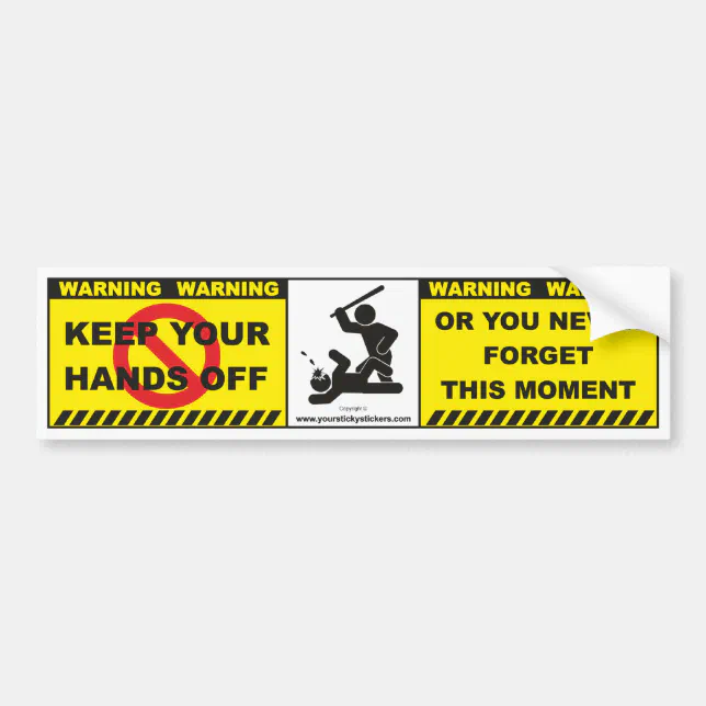 Funny Warning Bumper Sticker Decal Label A7 | Zazzle