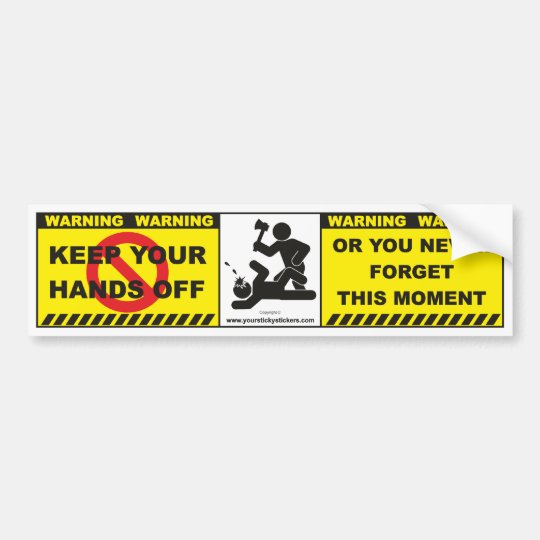 Funny Warning Bumper Sticker Decal Label A9 | Zazzle.com