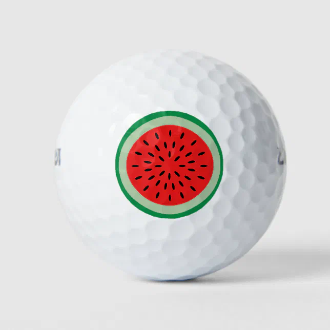 Funny Watermelon Round Slice Golf Balls | Zazzle