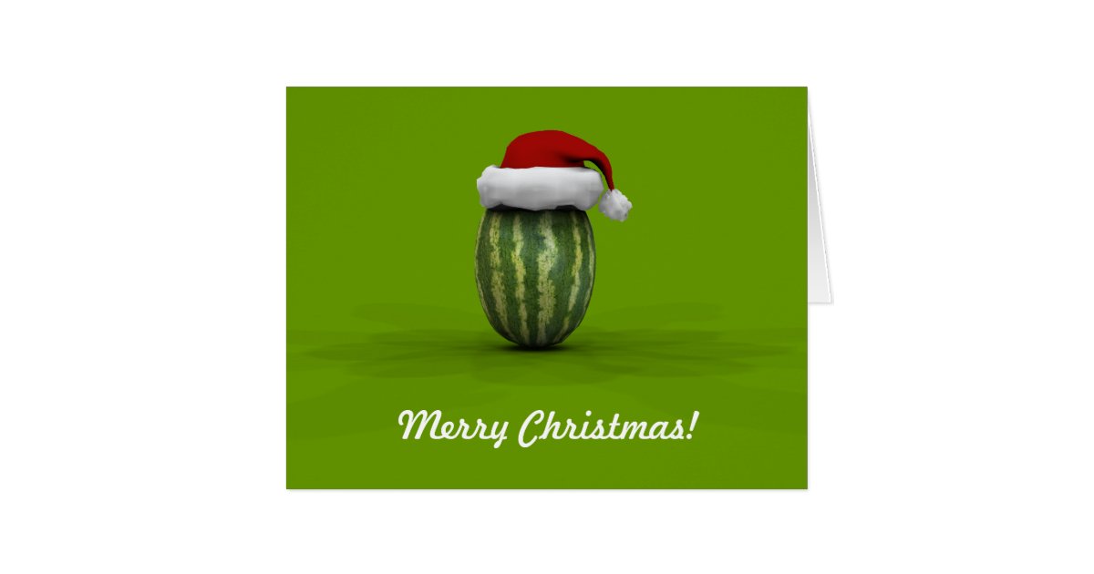 Funny Watermelon With Santa Claus Hat | Zazzle
