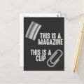 Funny Weapon Humor Rifle Pun Magazine Clip Postcard | Zazzle
