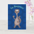 Funny weasel cartoon illustration card | Zazzle