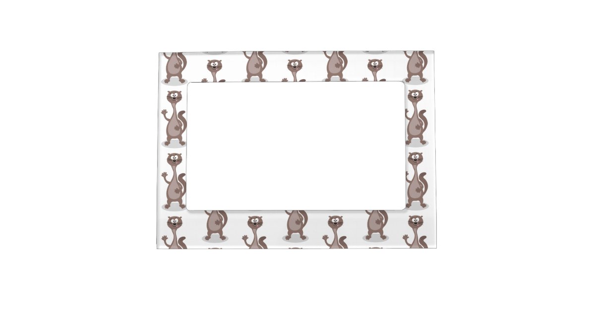 Funny weasel cartoon illustration magnetic frame | Zazzle