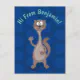 Funny weasel cartoon illustration saying hello postcard | Zazzle