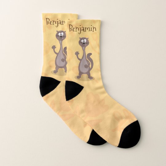 Funny weasel cartoon illustration socks | Zazzle.com