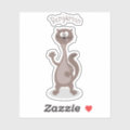 Funny weasel cartoon illustration sticker | Zazzle